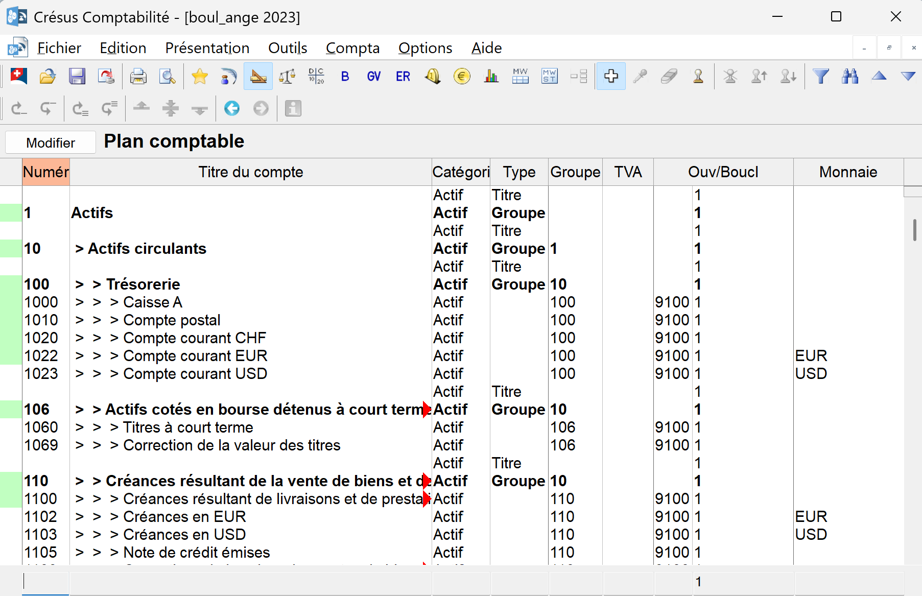 Afficher le plan comptable - Crésus Comptabilité - Support Crésus