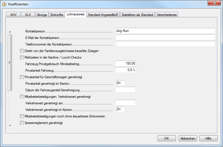 Registerkarte Lohnausweis – Support Crésus