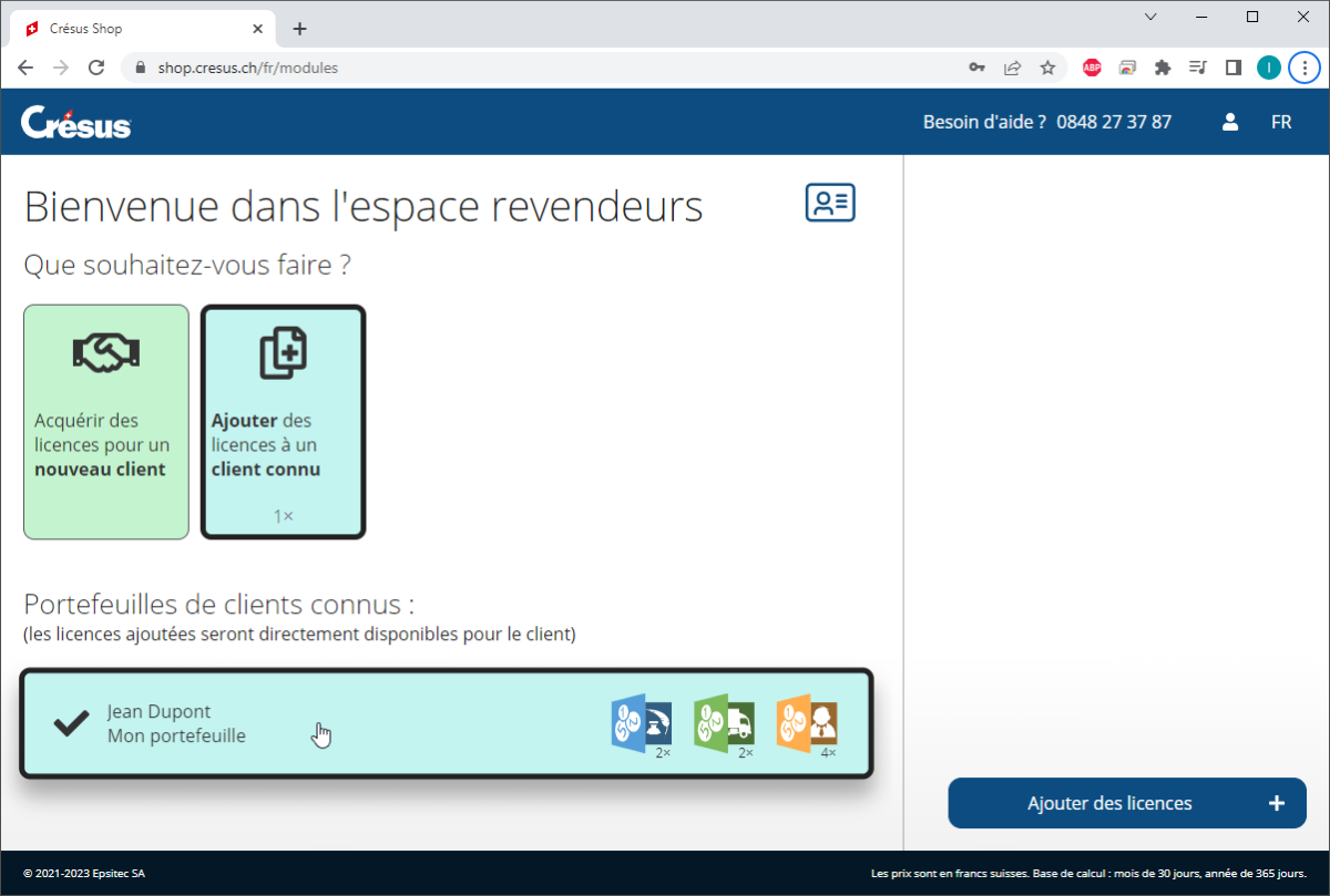 Les processus de revente – Support Crésus